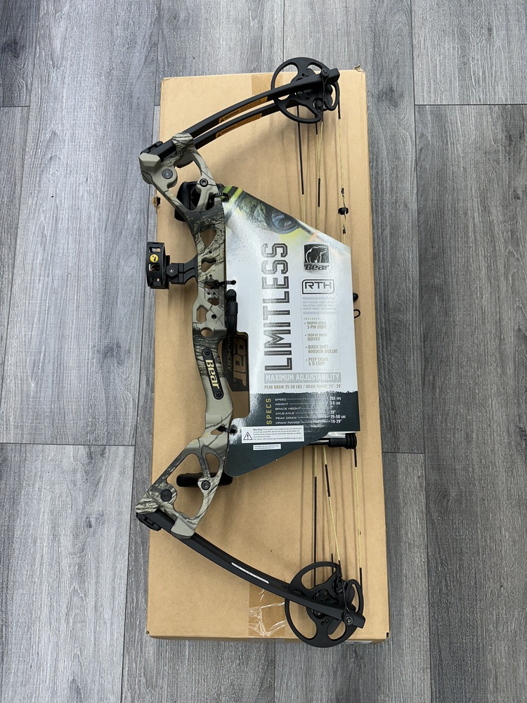 BEAR LIMITLESS RH GOD'S COUNTRY CAMO YOUTH COMPOUND BOW 19-29 ...