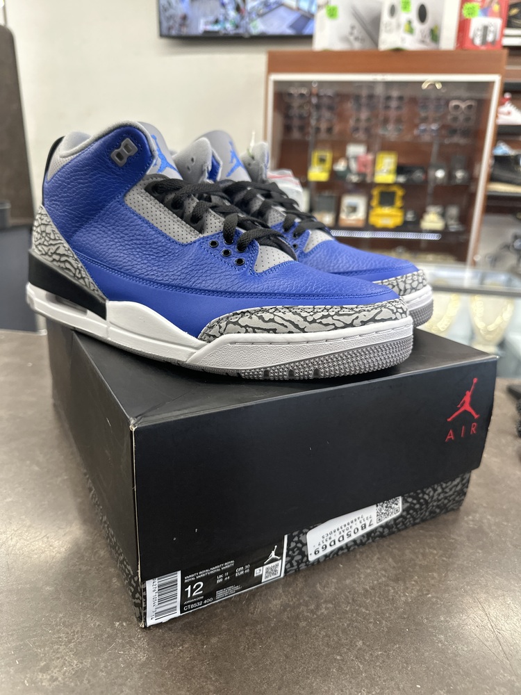 NIKE AIR JORDAN 3 RETRO ROYAL BLUE CEMENT SIZE 12 - CT8532 400 ...