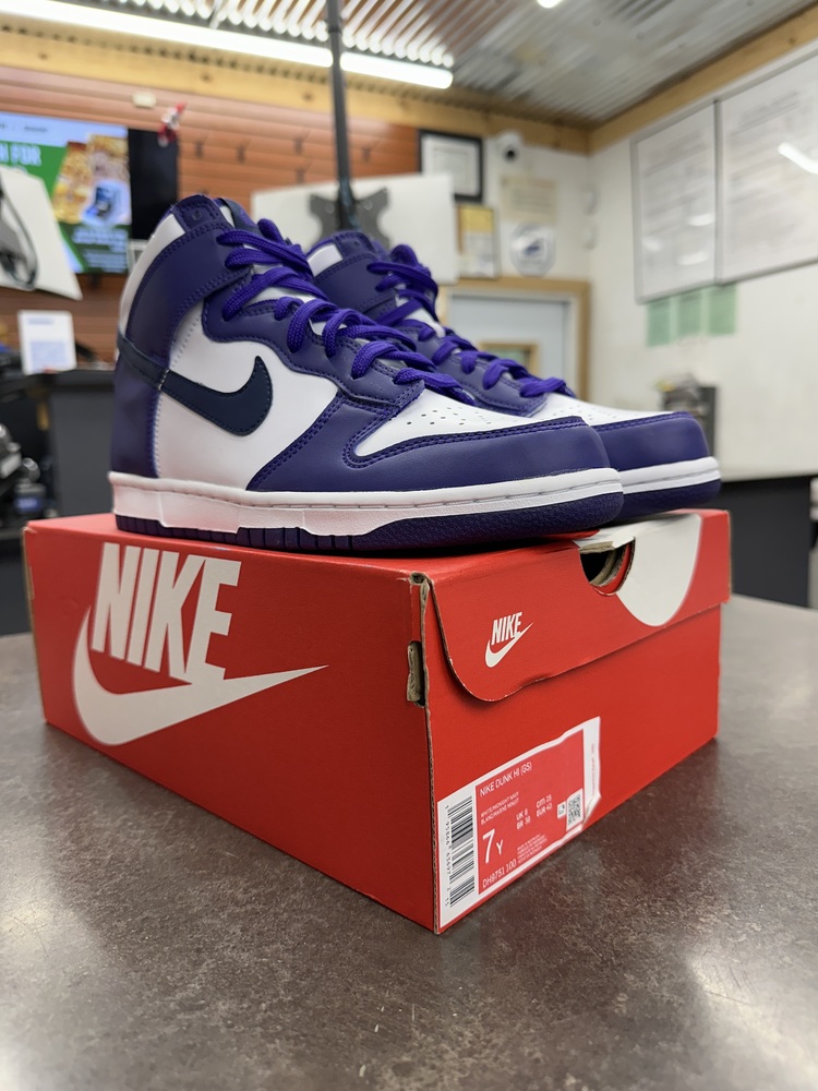 NIKE DUNK HI (GS) ELECTRIC PURPLE MIDNIGHT NAVY DH9751-100 - SIZE 7Y | Lambert Pawn Shop