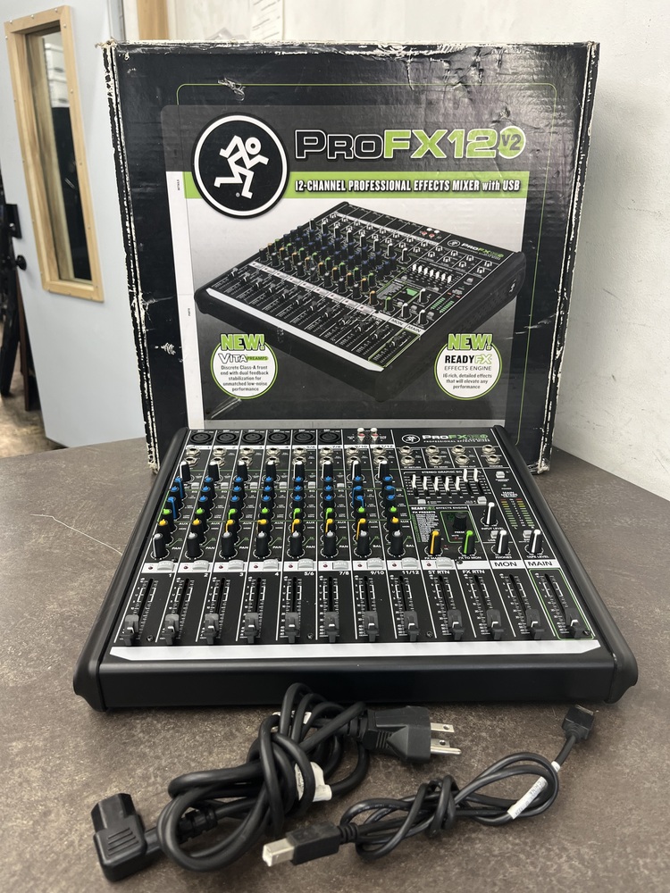 MACKIE PROFX12V2 12 CHANNEL EFFECTS BROADCAST MIXER W USB, CORD IN ...