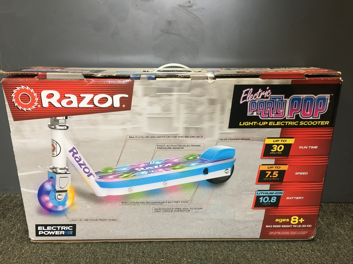 RAZOR ELITE PARTY POP ELECTRIC SCOOTER WITH LIGHTS KIDS SCOOTER ...