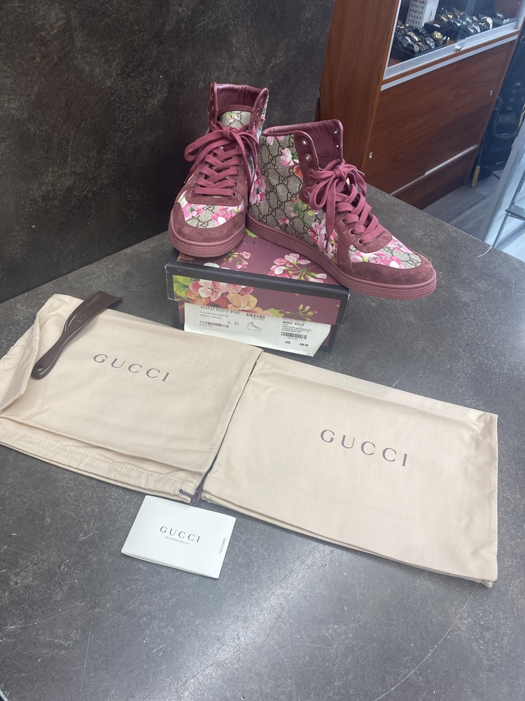 GUCCI BLOSSOM BLOOM SUPREME DRY ROSE PINK HIGH TOP SNEAKER SHOES EURO ...